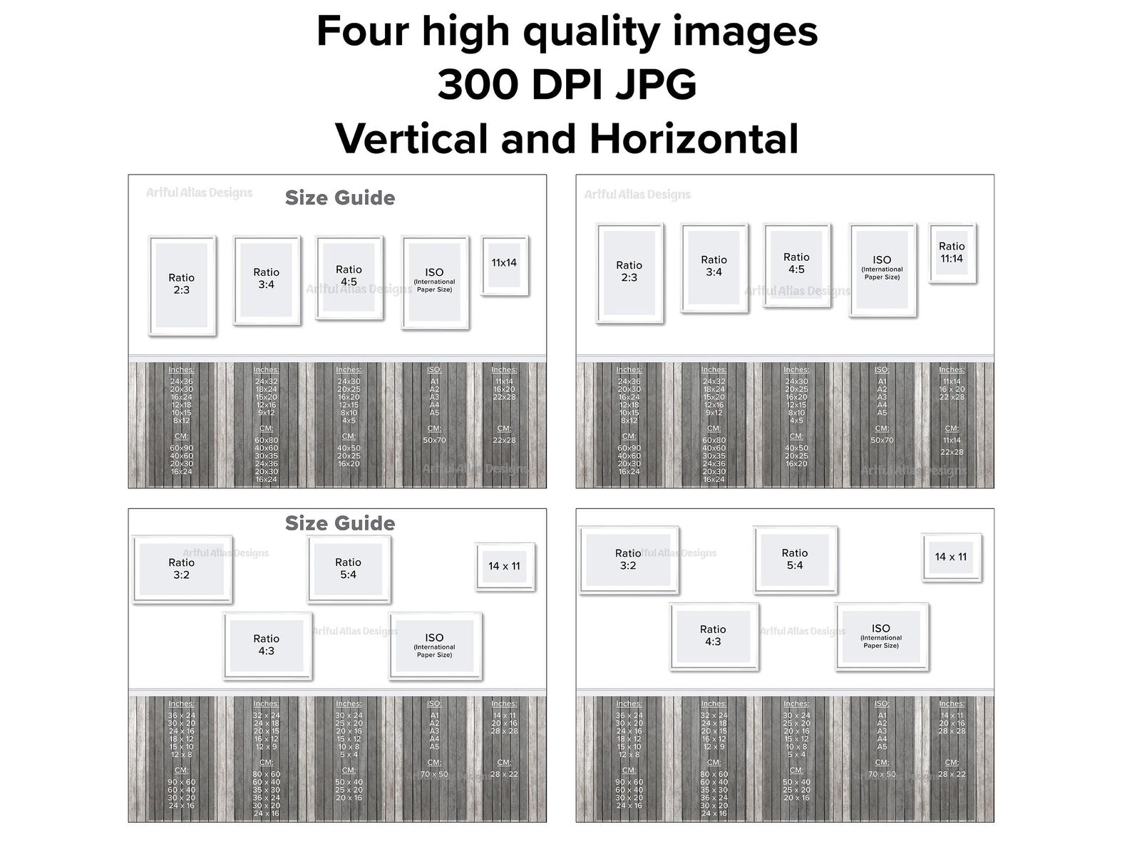 Wall Art Size Guide: Frame & Poster Comparison Chart (digital Download ...