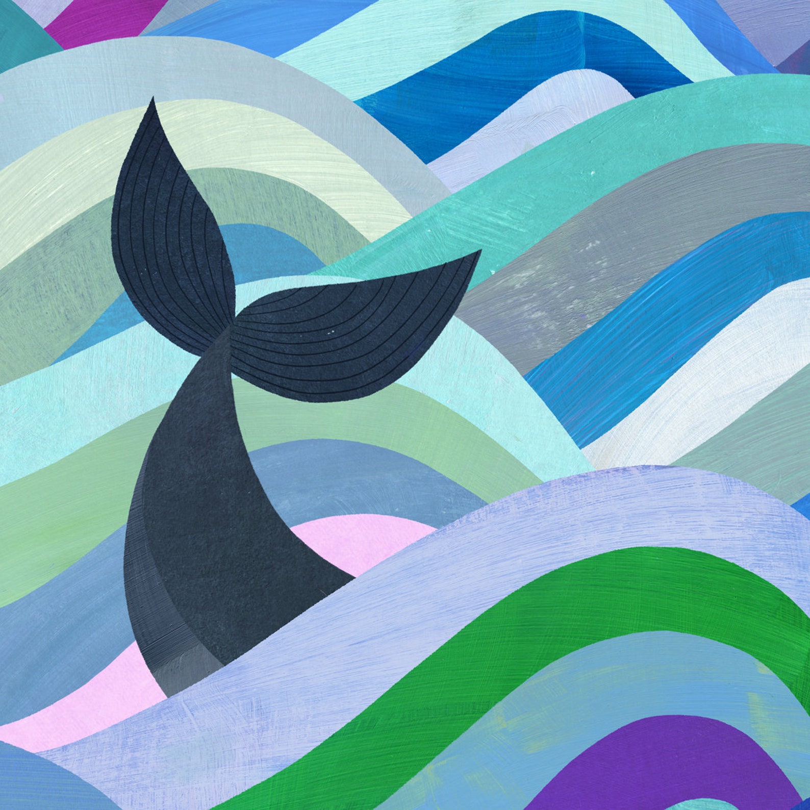 Enchanted Sea | A Colorful Ocean Art Print for Nursery, Kid's Room or ...