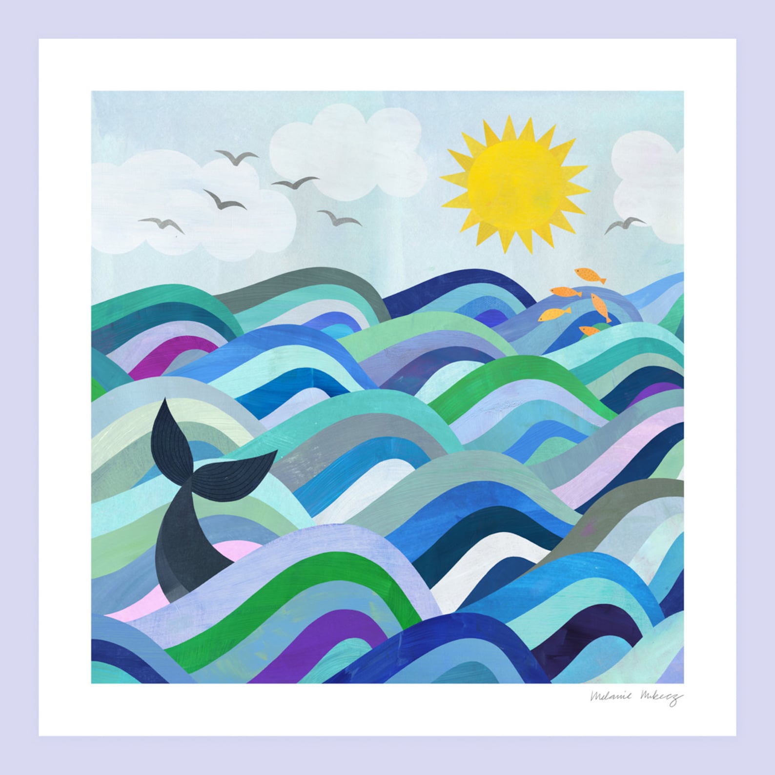 Enchanted Sea | A Colorful Ocean Art Print for Nursery, Kid's Room or ...