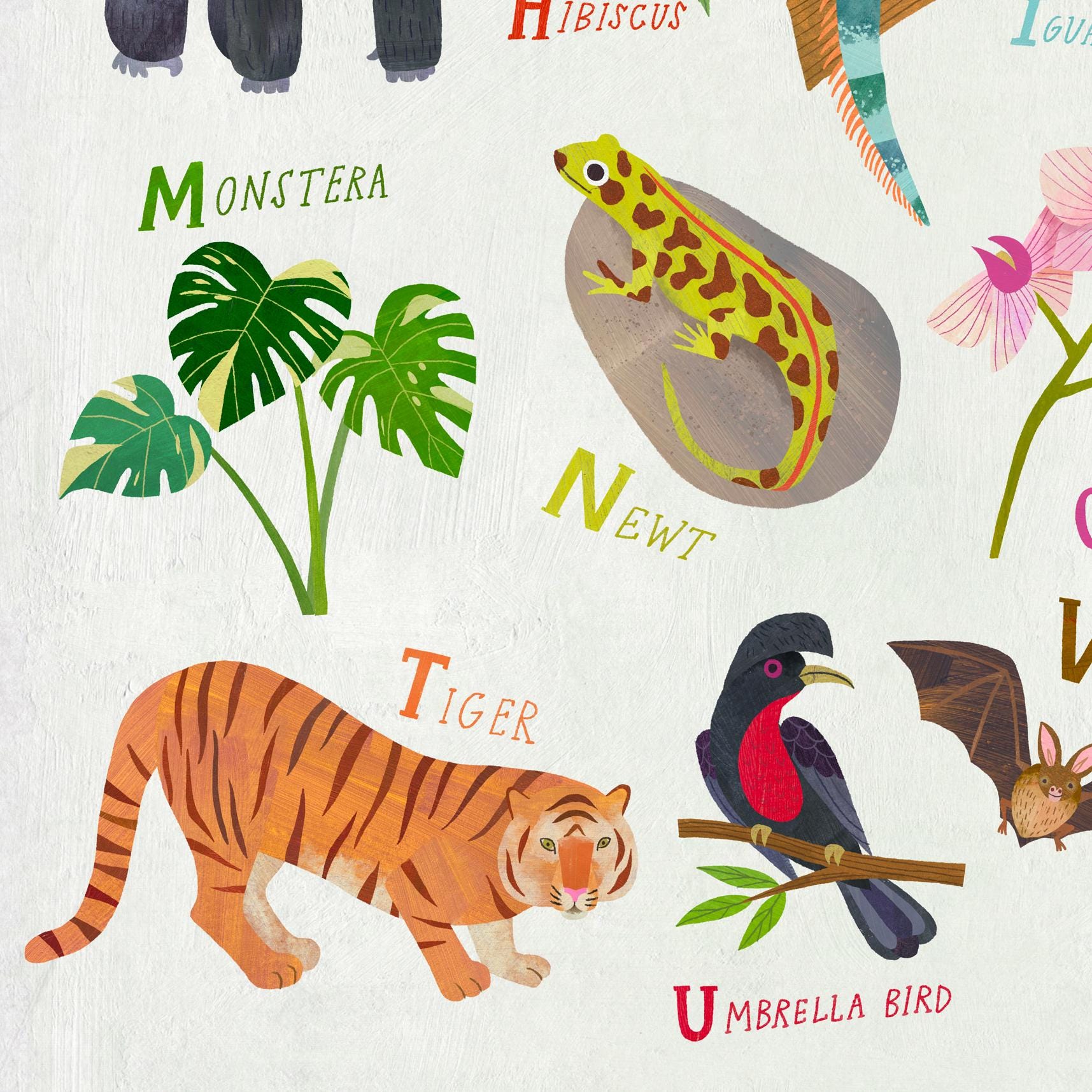 Jungle Animals Alphabet Art Print: Educational Nursery Decor - Etsy