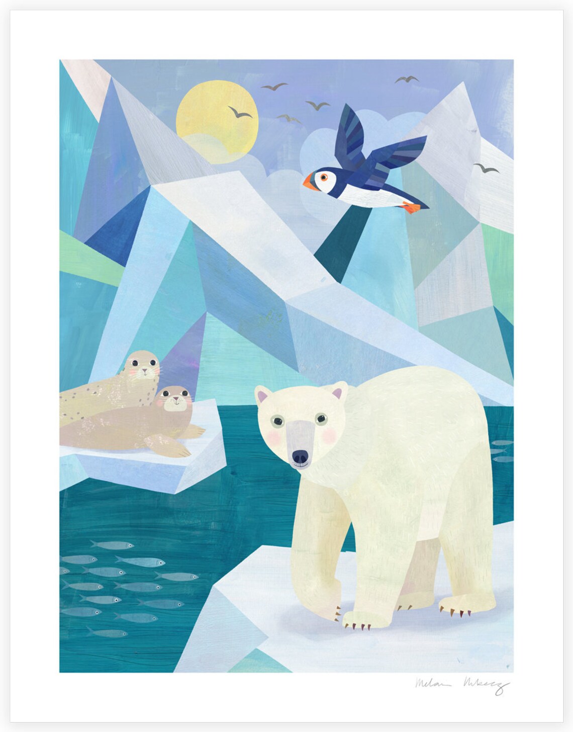 Polar Bear Pals | Giclee Art Print for Kids Featuring Arctic Animals - Etsy
