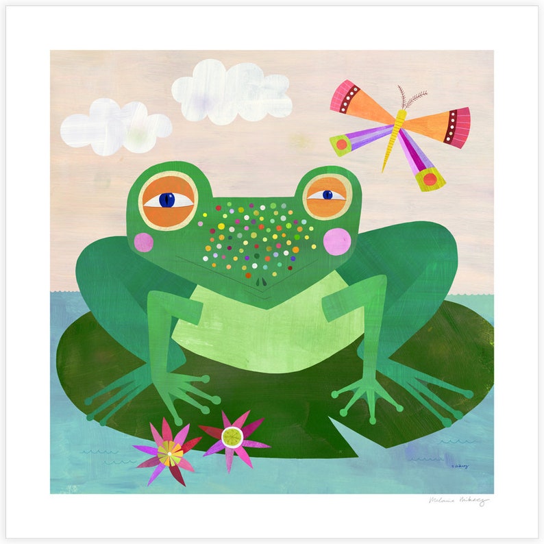 Spotted Frog Giclee Art Print Illustration for Kids Room or - Etsy