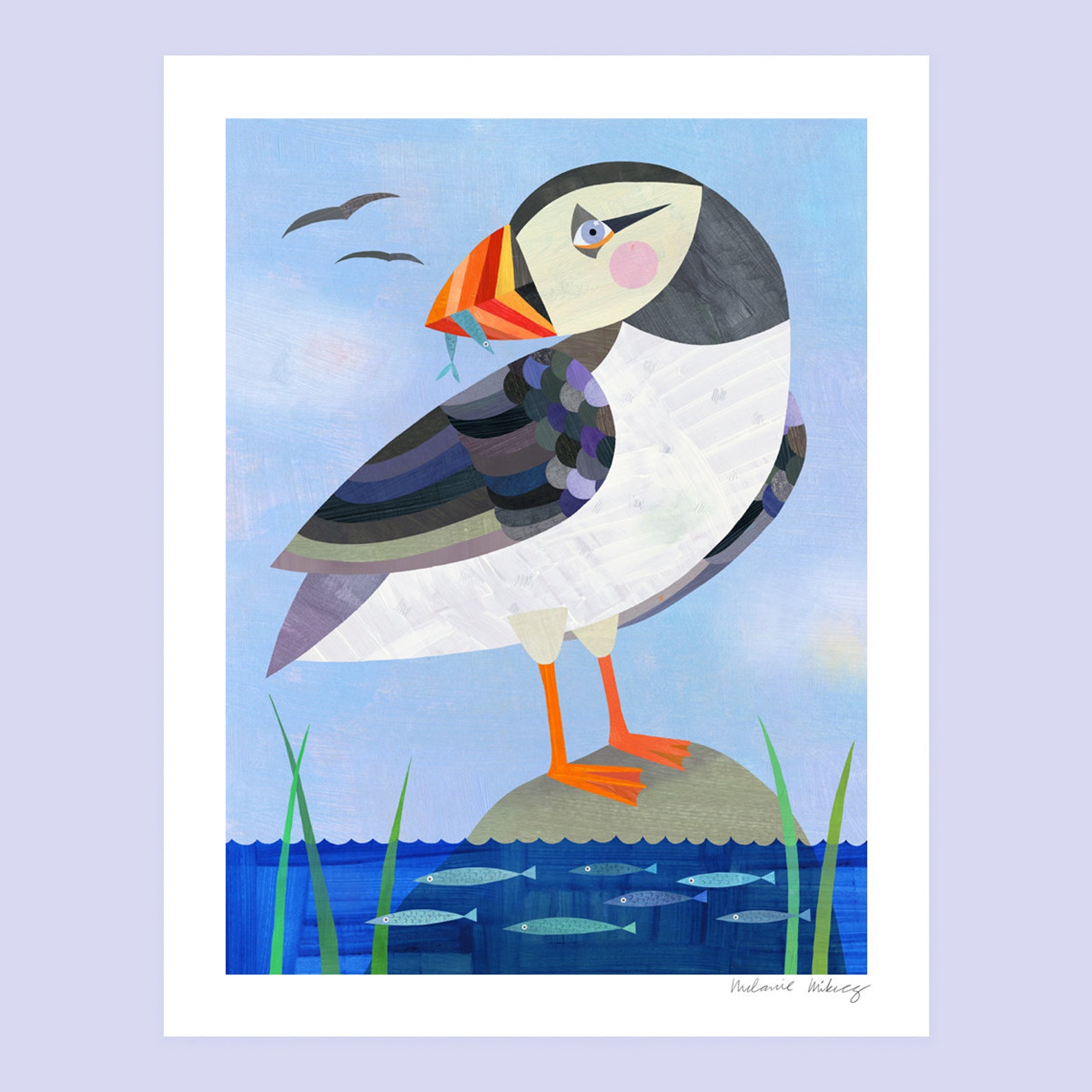 Puffin Art Print | Giclee Bird Print, Winter Illustration, Arctic Decor ...