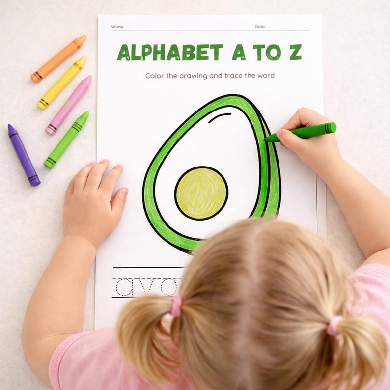 Alphabet Coloring Pages for Kids , A to Z Printable Letter Tracing ...