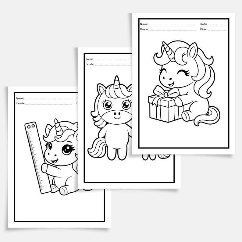 Unicorn Coloring Book for Kids | Printable Unicorn Coloring Pages | Fun ...
