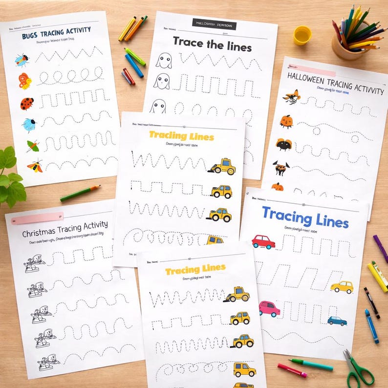 Preschool Line Tracing Worksheets Printable | Fine Motor Skills ...