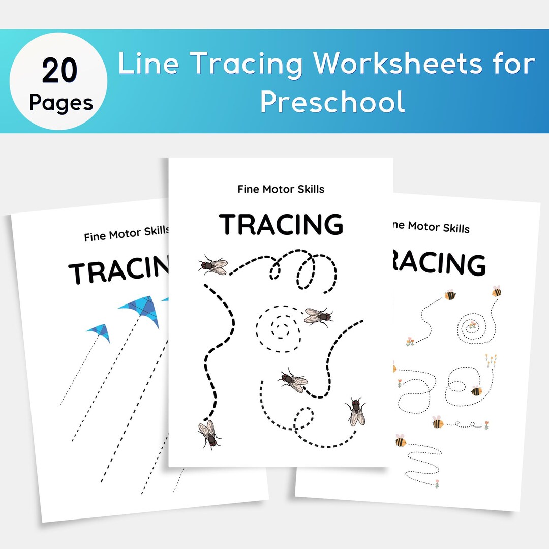 Line Tracing Worksheets for Preschool | Fine Motor Skills Practice for ...