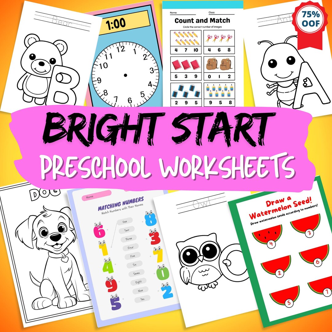 Preschool Worksheets Bundle | Printable Early Learning Activities for ...