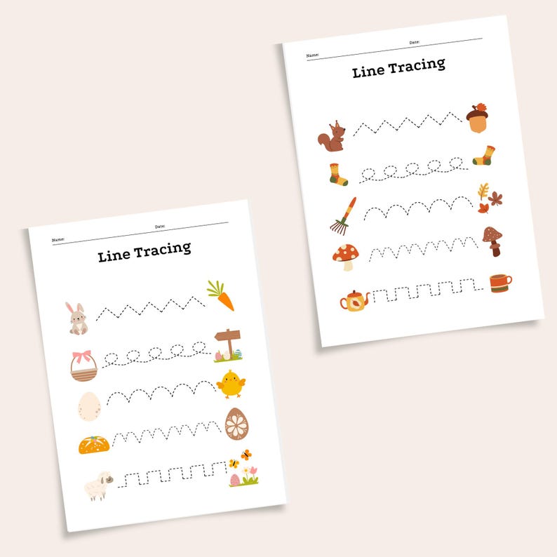 Preschool Line Tracing Worksheets | Toddler Prewriting Practice ...
