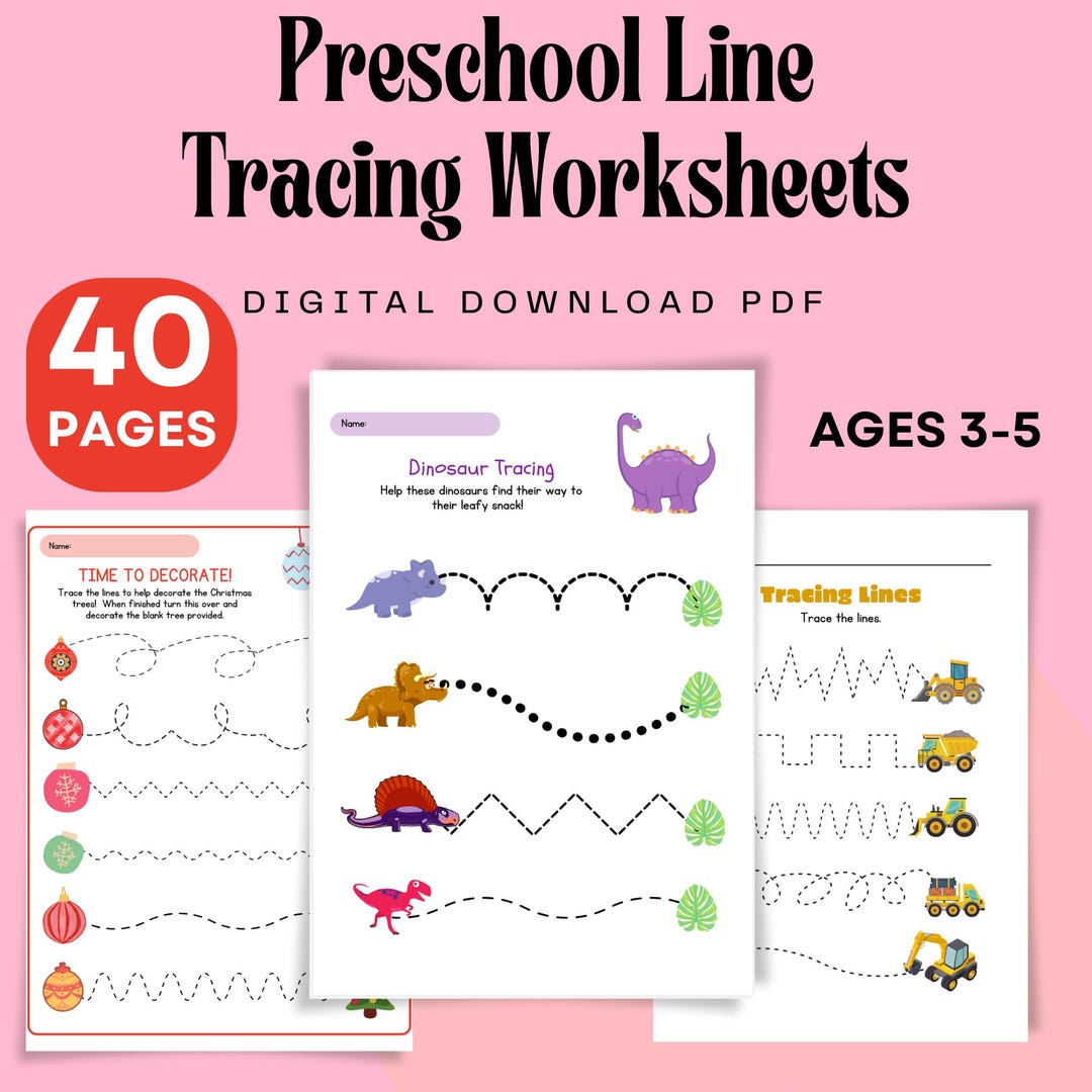 Preschool Line Tracing Worksheets Printable | Fine Motor Skills ...