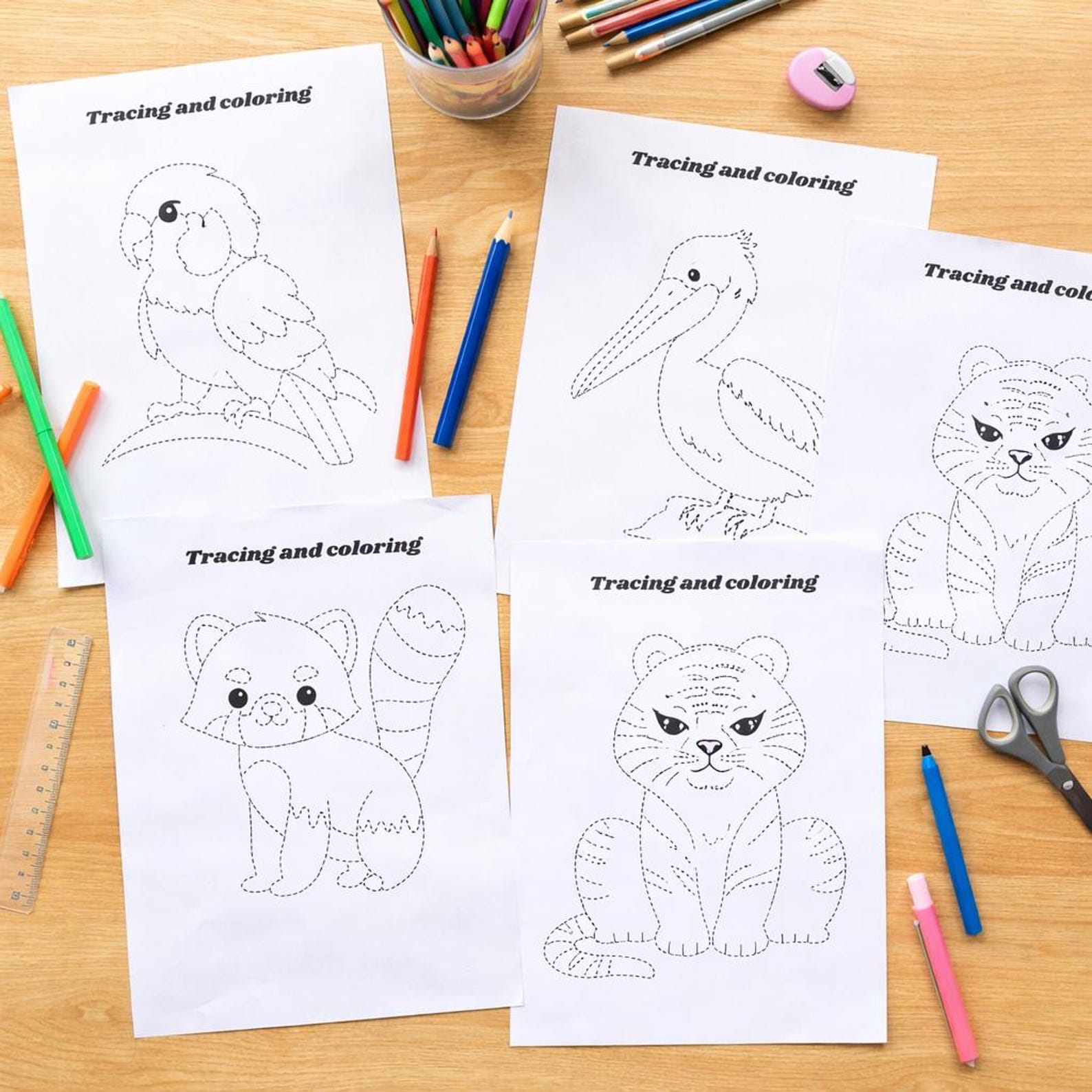 Trace Coloring Pages for Kids | Printable Tracing Worksheets , Download ...