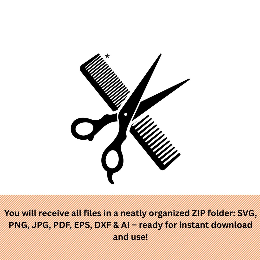 Hair Stylist SVG, Scissors and Comb SVG, Barber Shop SVG, Hairdresser ...