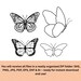 Butterfly SVG Bundle, Monarch Butterfly Clipart, Outline Insect Digital ...