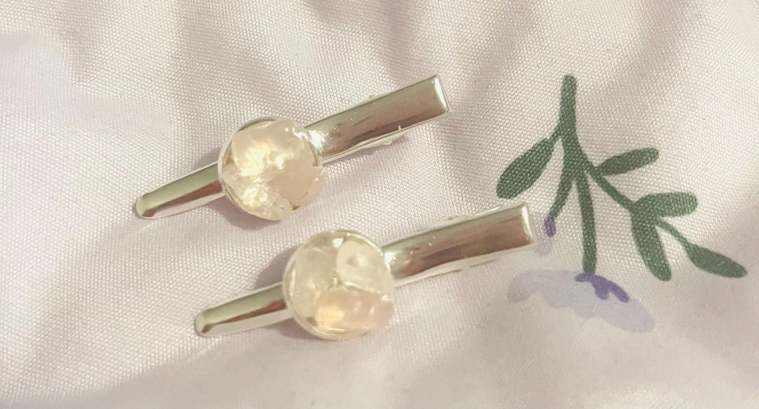 Rose Quartz Hair Clips - Etsy