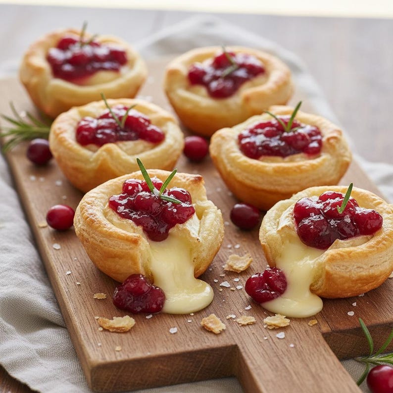 Easy Cranberry Brie Bites Recipe Puff Pastry | Holiday Appetizer PDF ...