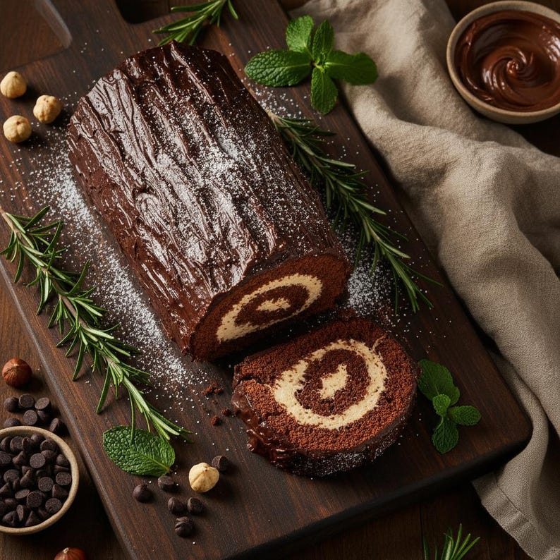 Classic French Bûche De Noël Recipe, Digital Christmas Dessert Download ...