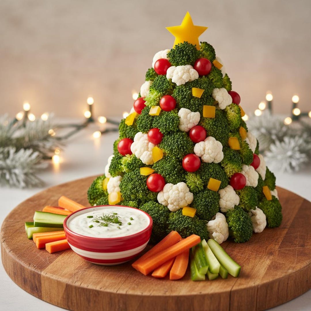 Festive Veggie Crudité Christmas Tree Recipe PDF - Etsy