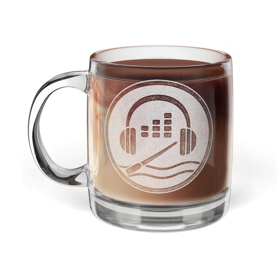Engraved Headphone Equalizer Glass Coffee Mug - Music Lover Gift - Etsy
