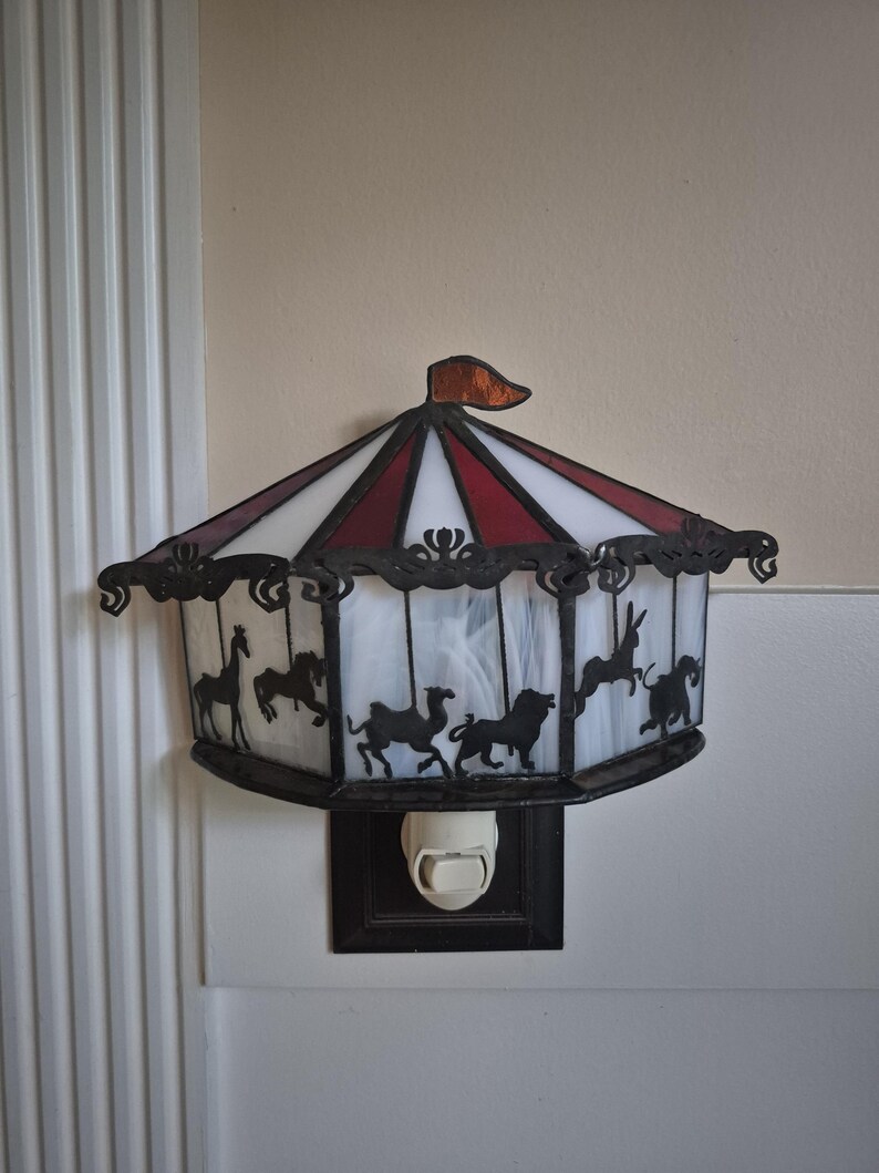 Stained Glass Carousel Night Light - Etsy