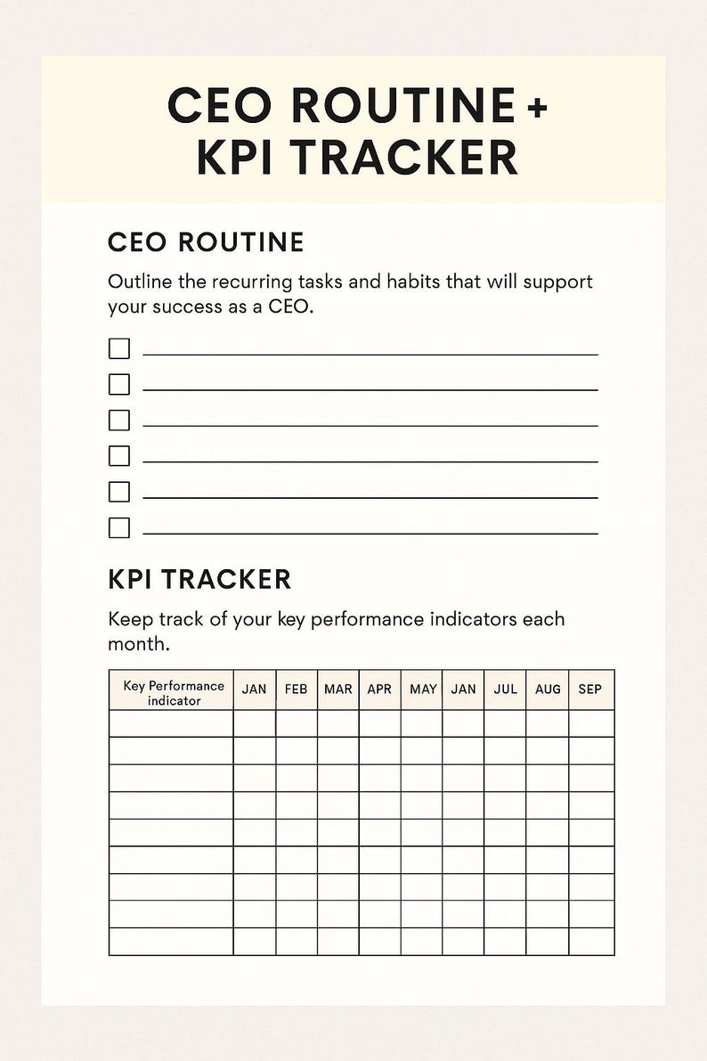 Digital CEO Planner | 50+ Page Printable & Fillable PDF | Business ...