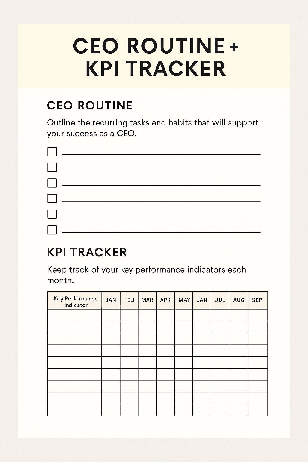 Digital CEO Planner | 50+ Page Printable & Fillable PDF | Business ...