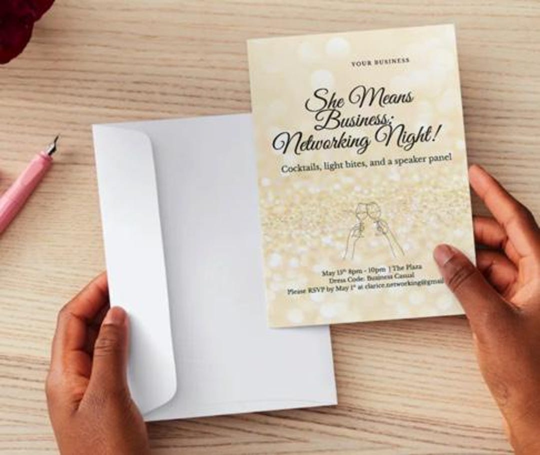 Networking Night Invitation, Women in Business, Editable Networking ...