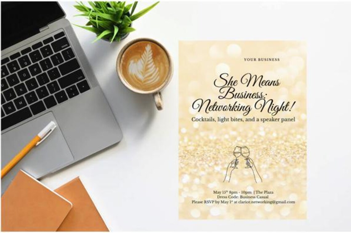 Networking Night Invitation, Women in Business, Editable Networking ...