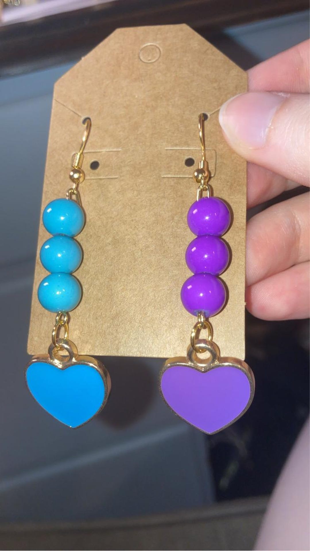 Mix&match Blue/purple Heart Dangle Set - Etsy
