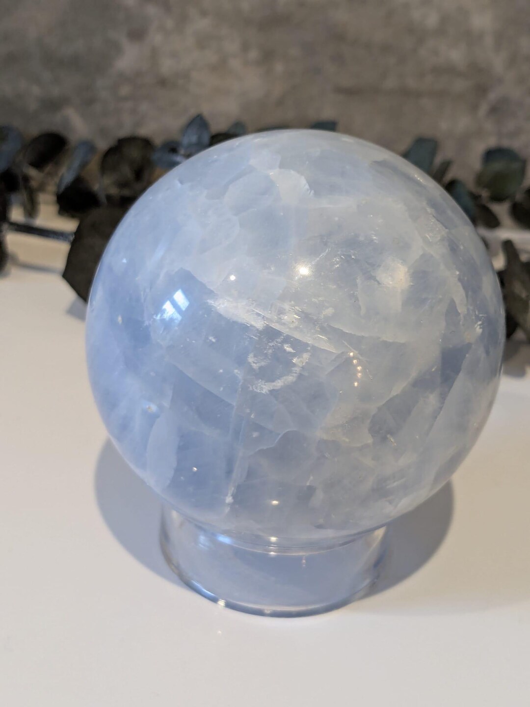 Blue Celestite Crystal Sphere - With Stand - Etsy