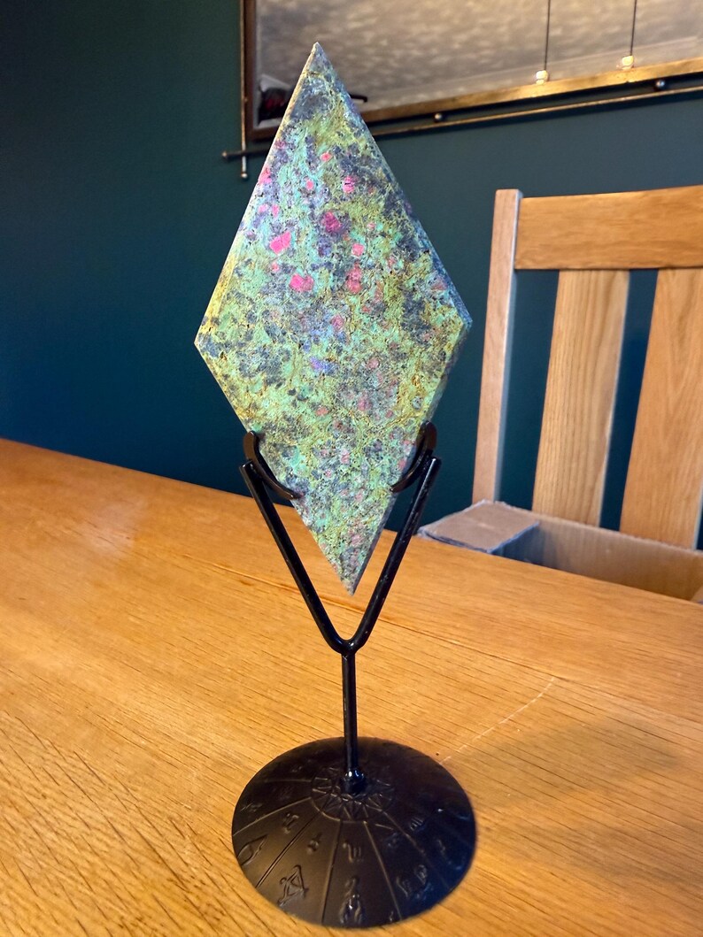 UV Reactive Ruby in Fuschite Crystal Diamond With Stand - Etsy