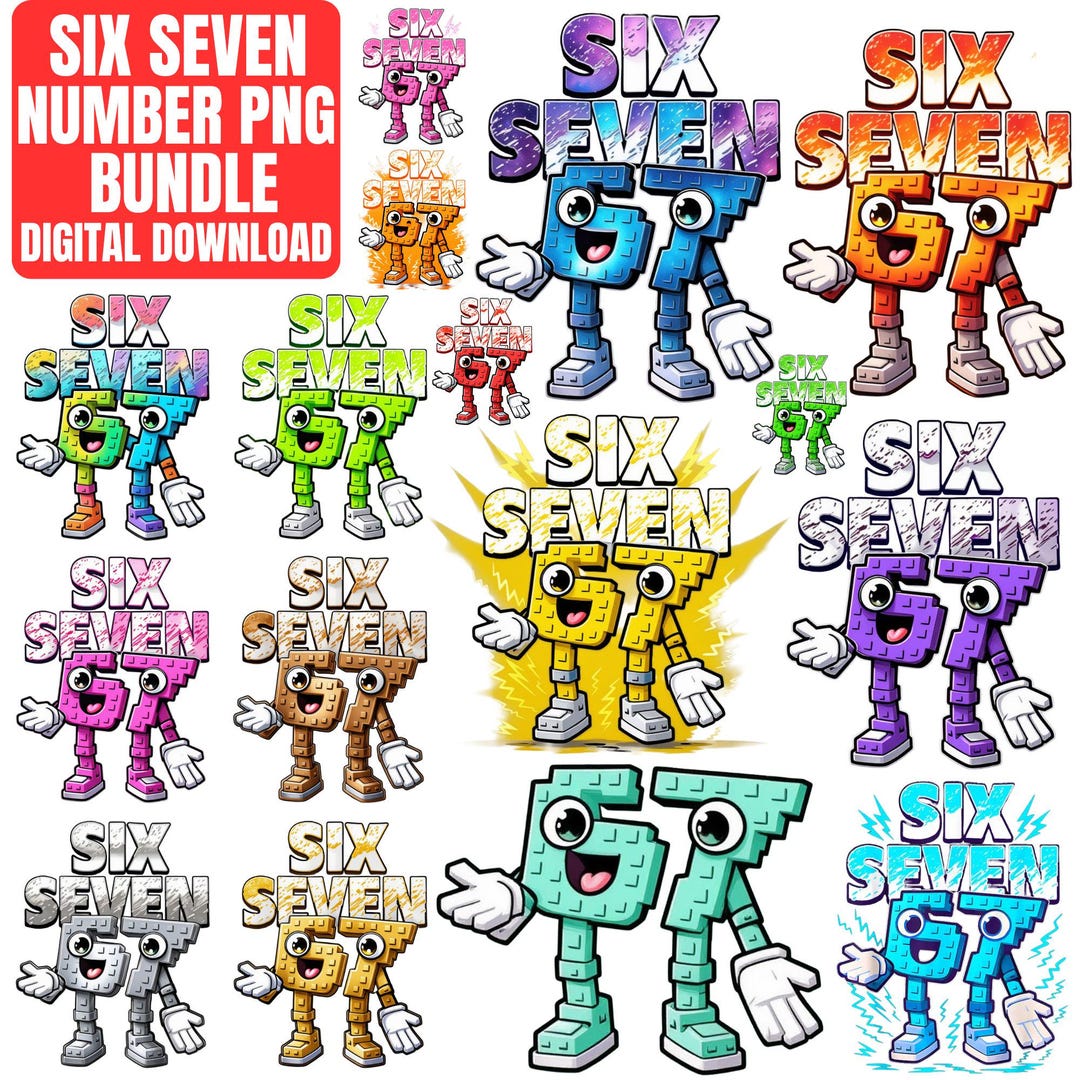 67 Number PNG Bundle | Cute Cartoon Number Characters | Kids Birthday ...