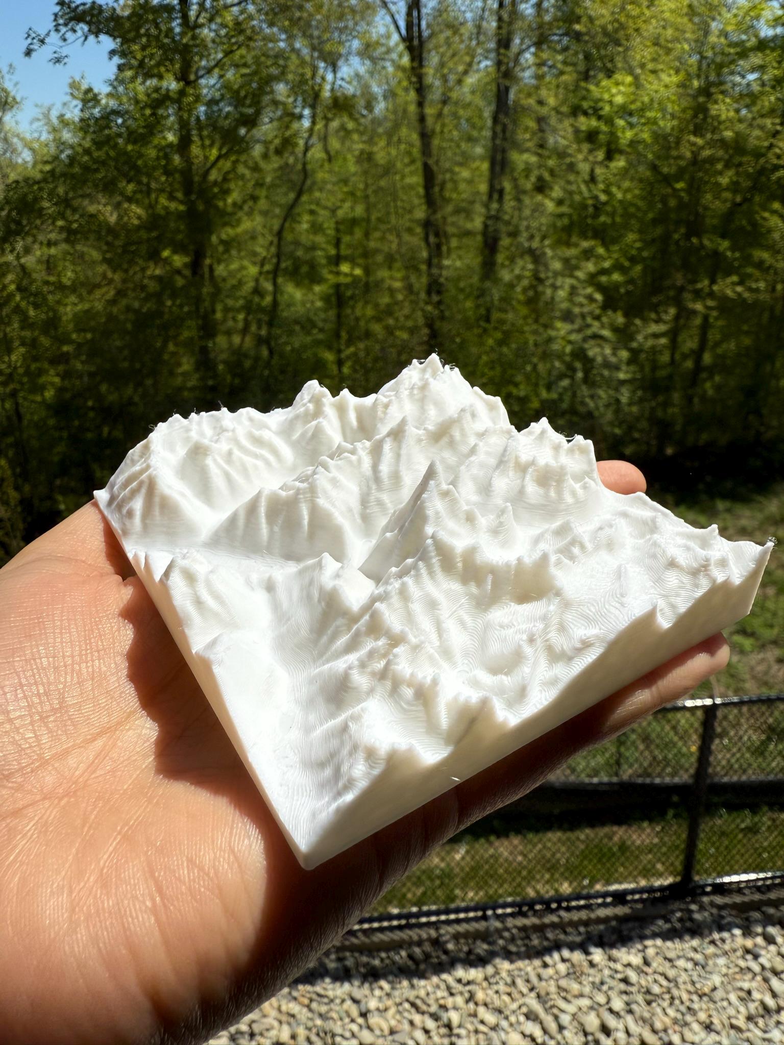 Custom 3D Printed Mountain Model: Topographic Landscape, Unique ...