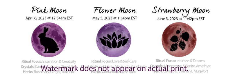 2023 Full Moon Guide - Etsy UK