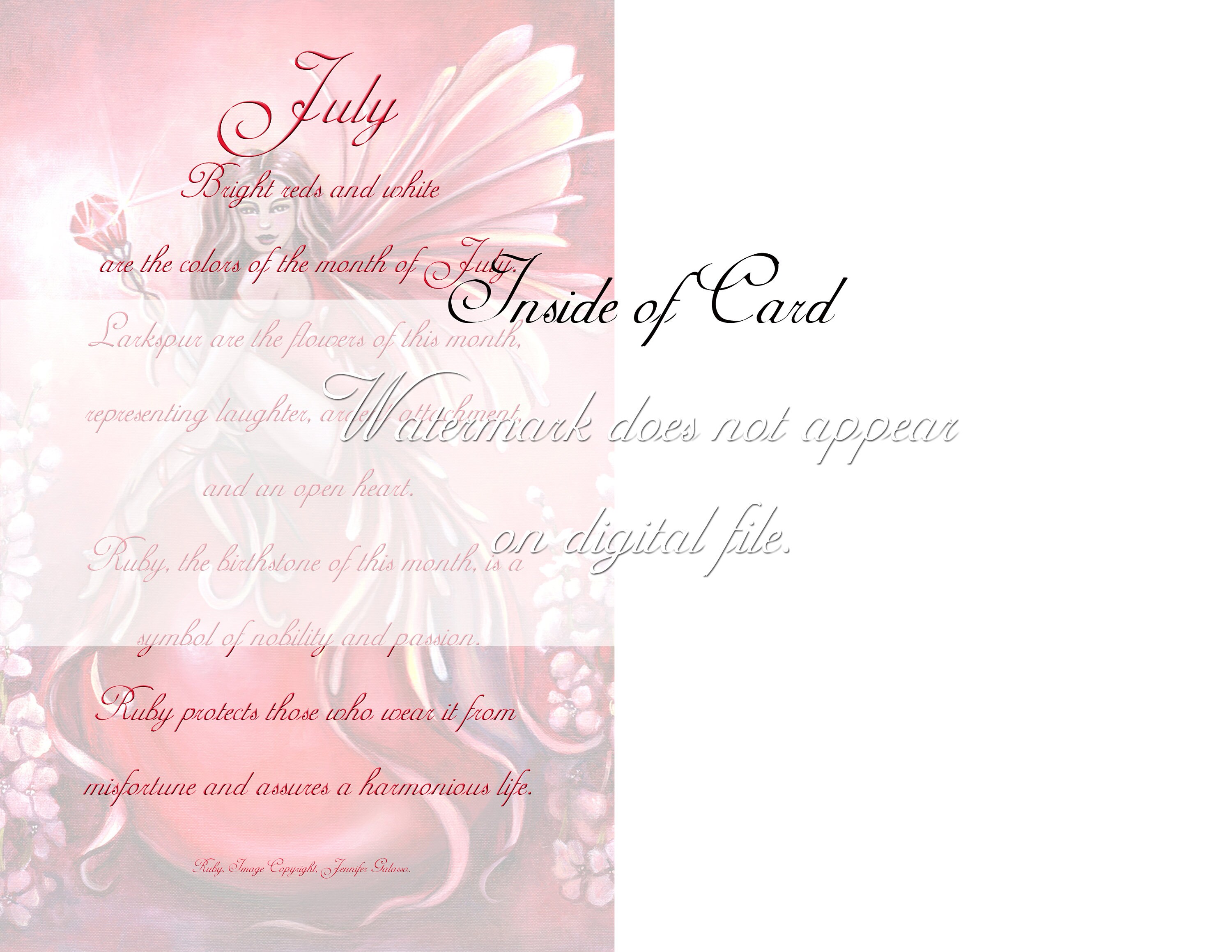July Birthstone Fairy Greeting Card digital Download - Etsy
