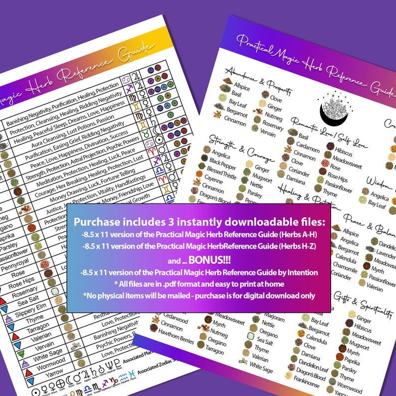 Practical Magic Herb Guide: Healing Properties & Intention Chart ...