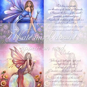 Set of 12 Birthstone Fairy Greeting Cards digital Download - Etsy