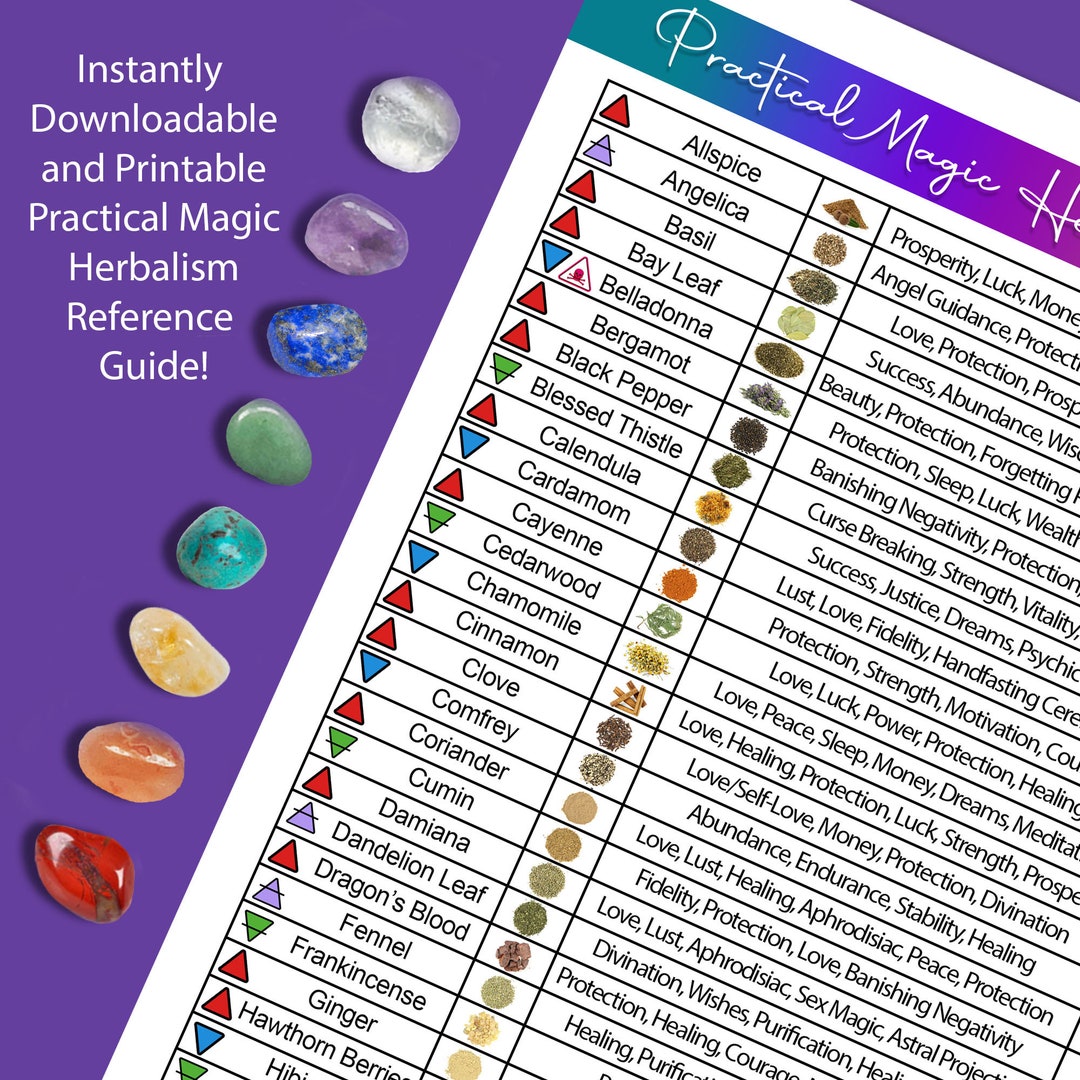 Practical Magic Herb Guide: Healing Properties & Intention Chart ...