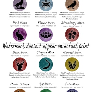 2025 Full Moon Guide: Calendar of 12 Full Moons, Intentions, Crystals ...