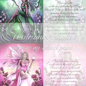 Birthstone Fairies Embellished Mini Print - Etsy