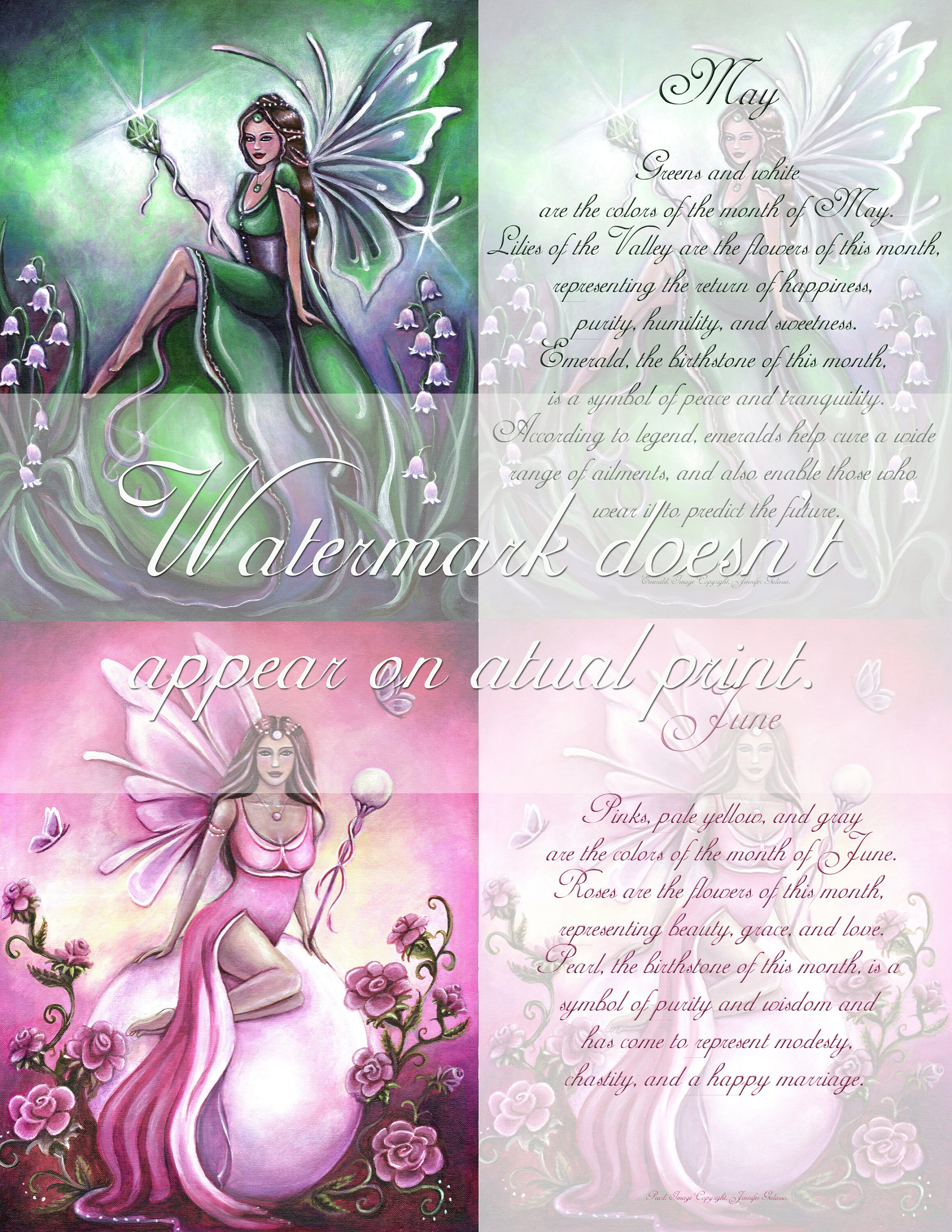 Birthstone Fairies Embellished Mini Print - Etsy
