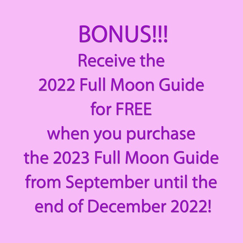 2023 Full Moon Guide - Etsy UK