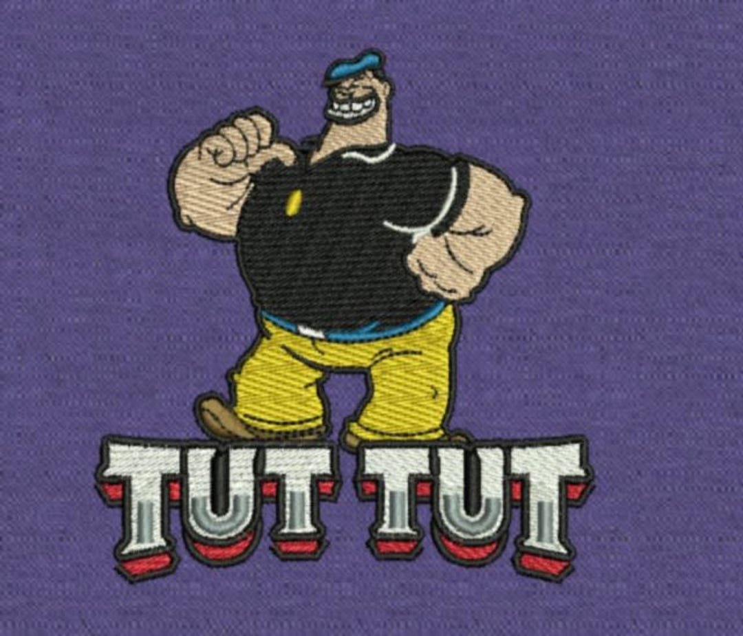 Strong Cartoon Man Embroidery Design | Funny Muscle Character | TUT TUT ...