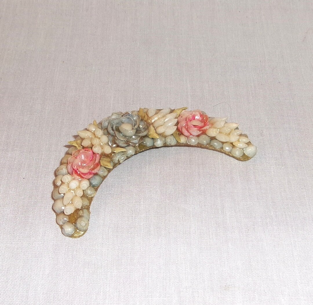 Vintage 1940s / 1950s Handmade Sea Shell Brooch / Pin-plastic Back-tiny ...
