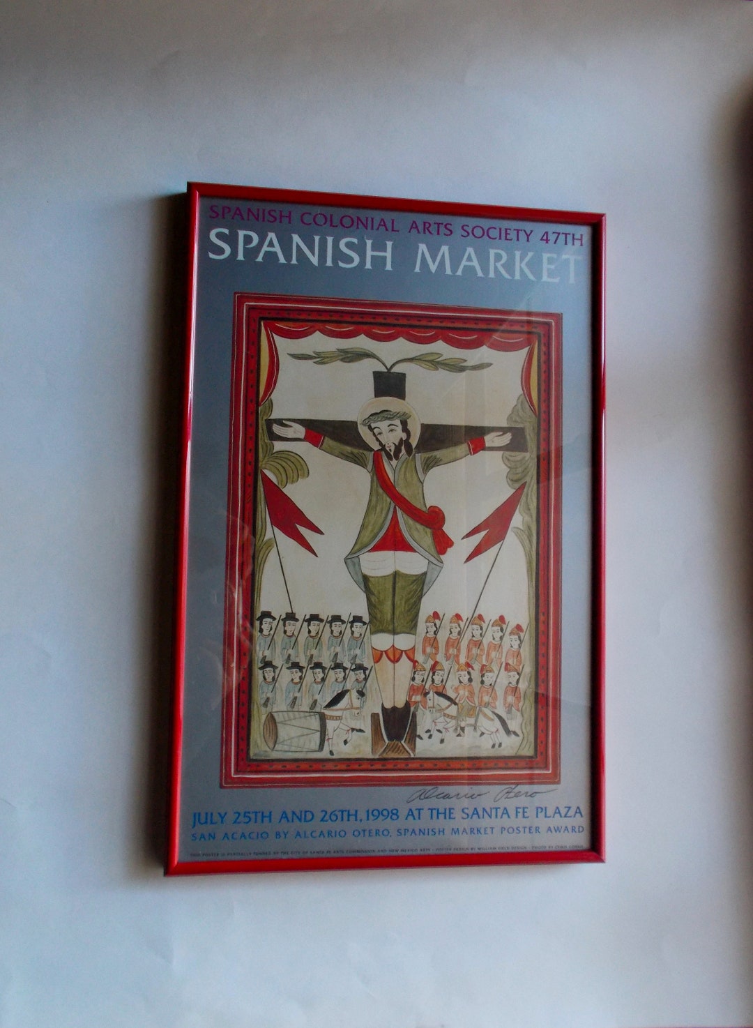 1998 Framed Santa Fe Spanish Market Poster-san Acacio Signed by Alcario ...