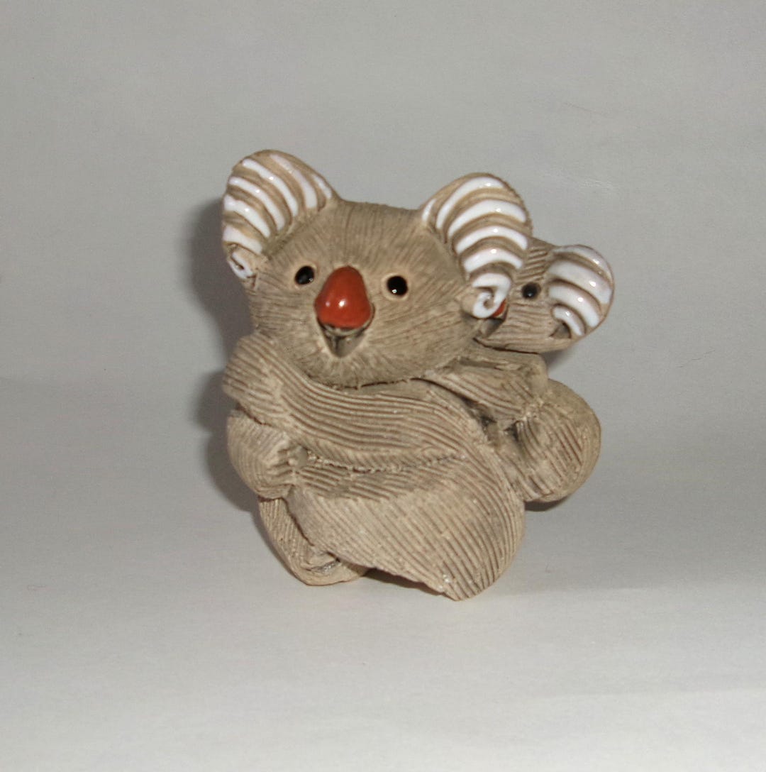 Vintage 1990s Artesania Rinconada Pottery-koala Bear With Baby Figurine ...