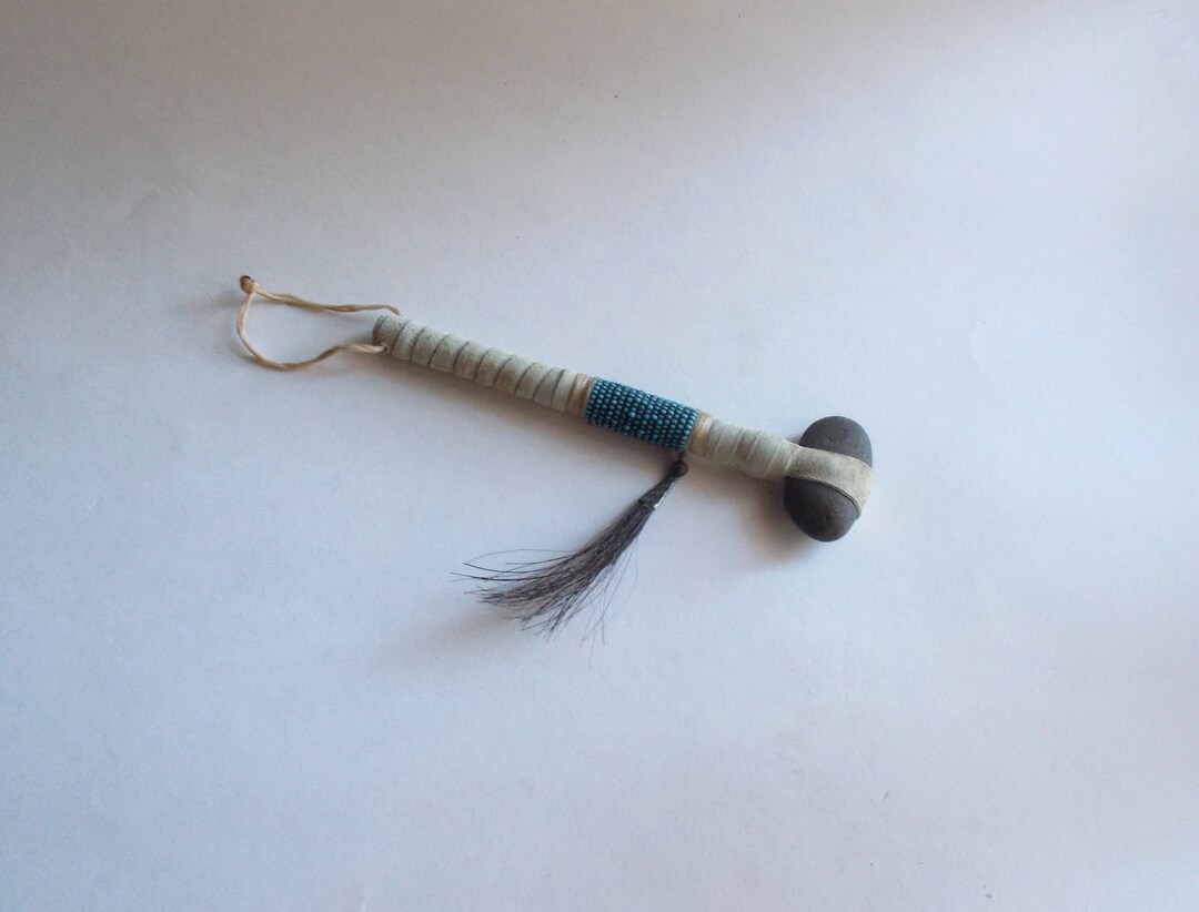 Vintage 1990's Replica Small Indian Stone Head Tomahawk/club-souvenir ...