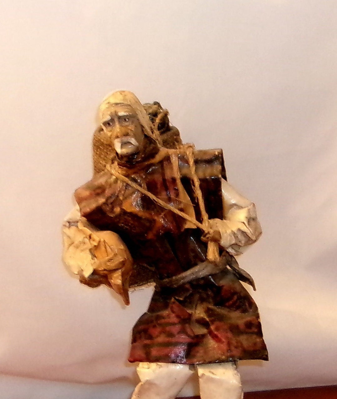 Vintage Mexican Folk Art Paper Mâché Peasant Coal Miner W Bag of Coal ...