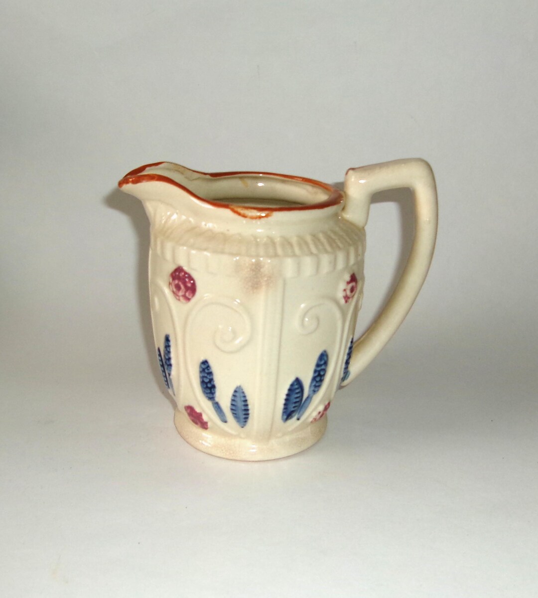 Vintage 1950s Mid Century Japanese Pitcher-red Flowers and Blue Corn ...