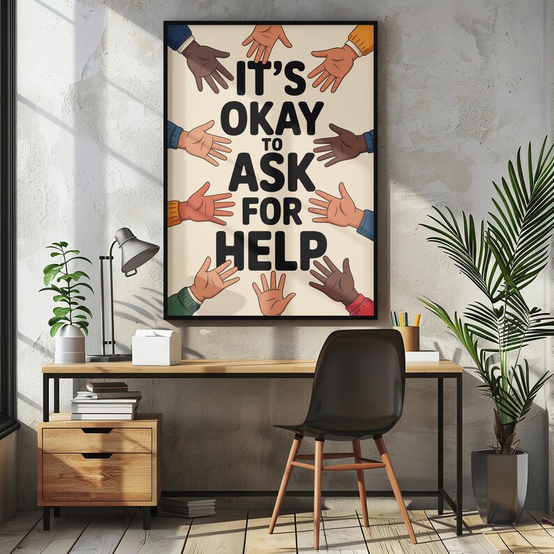 It's Okay to Ask for Help Poster: ADHD SEL Classroom Art (digital ...