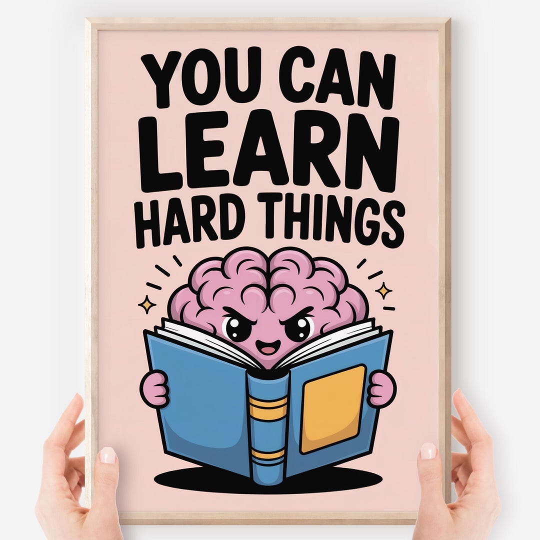 Growth Mindset Brain Art Poster: Motivational Classroom Decor (digital ...